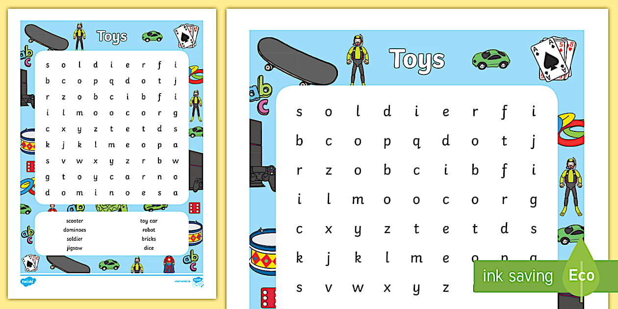Toys Word Search