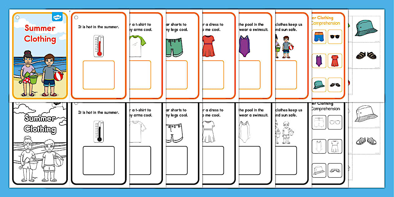 Summer Clothes Printable Adapted Reader for SPED | Twinkl USA