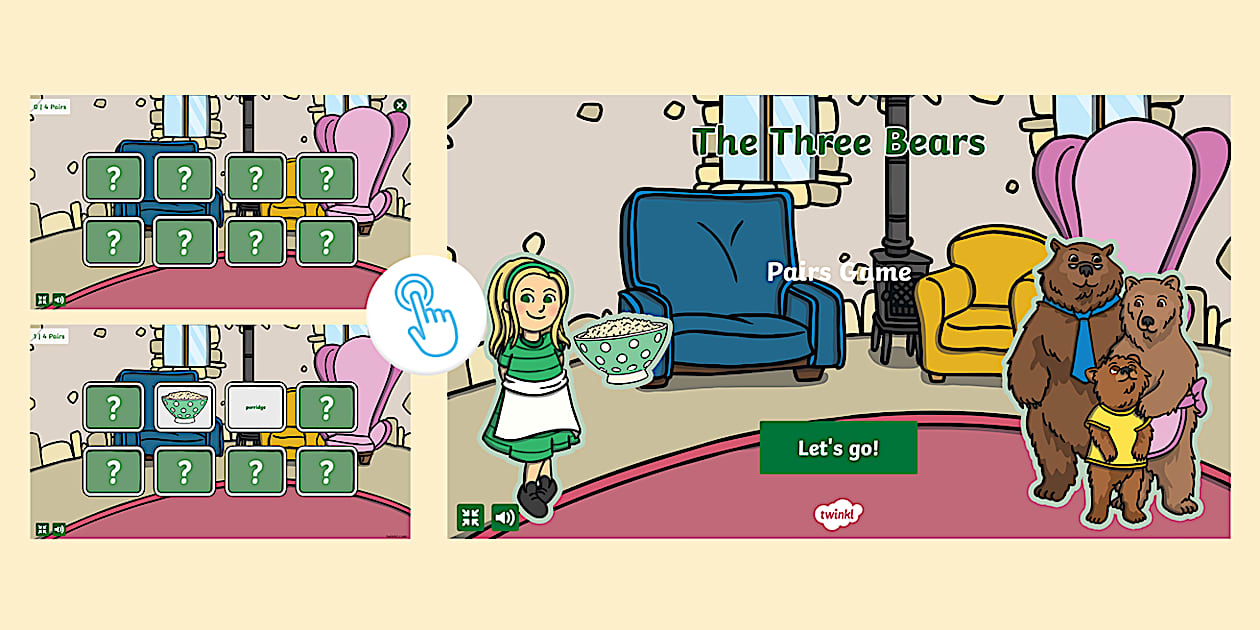 Goldilocks and the Three Bears Interactive Pairs Game