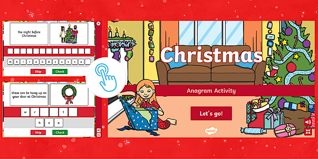 Christmas Anagram Activity (teacher made) - Twinkl