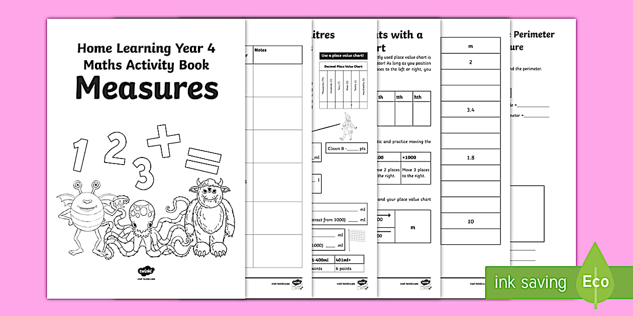 Year 4 Maths Measurement Activity Booklet - Home Learning