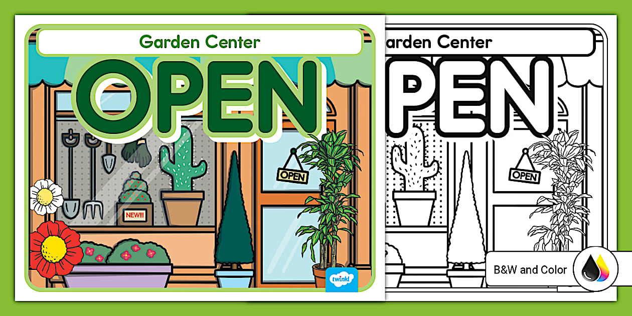 Garden Center Dramatic Play Open Sign