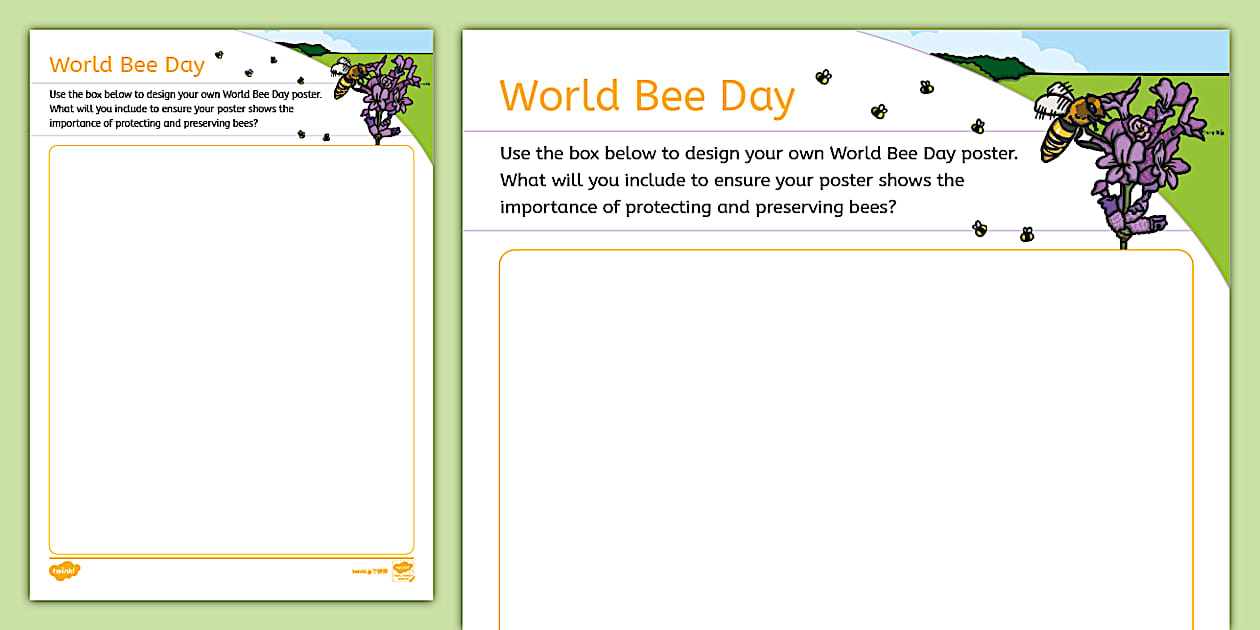 Design a World Bee Day Poster Worksheet (teacher made)