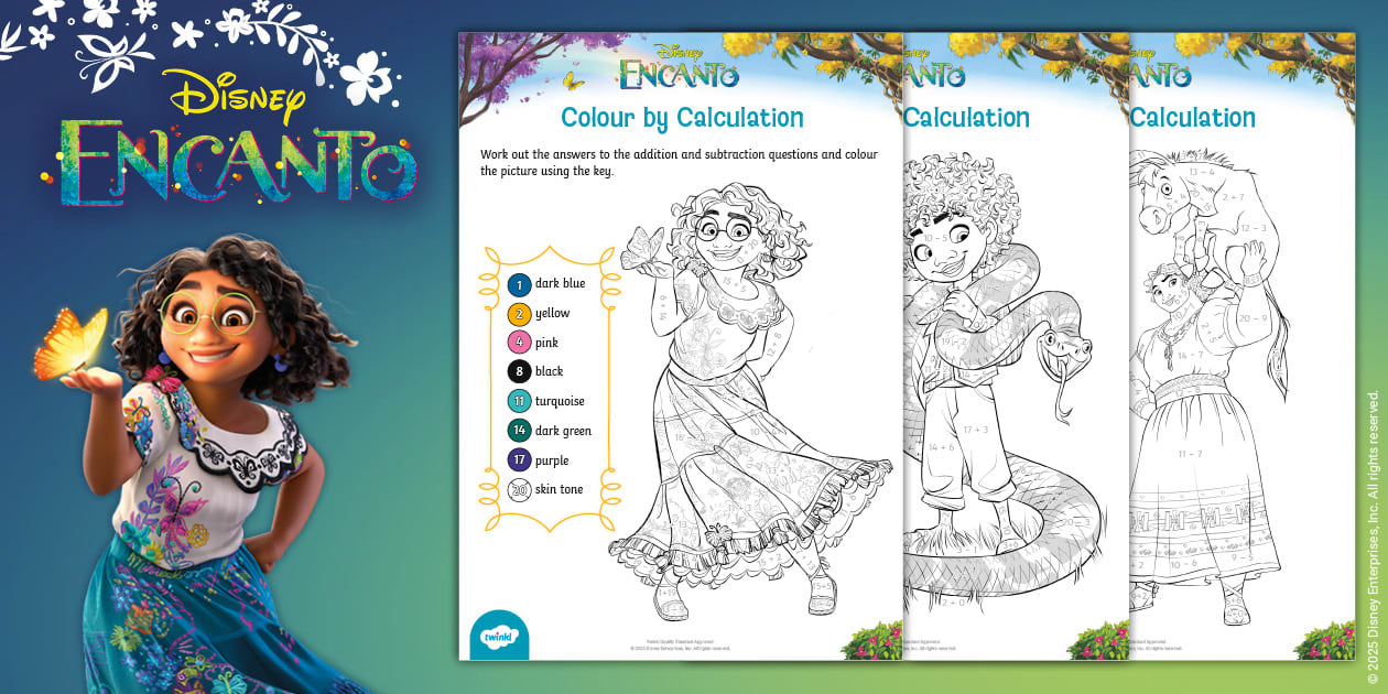 👉 Encanto: Colour by Calculation [Ages 5-7] - Twinkl