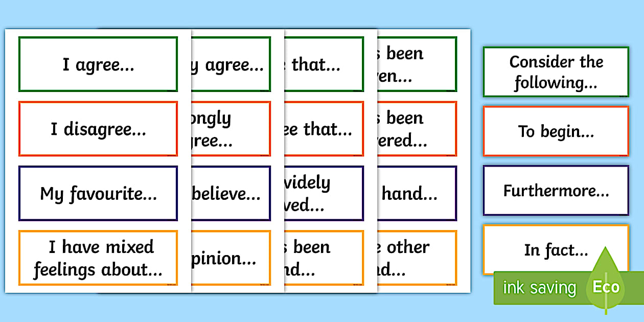Informal/Formal Debate Language Word Cards (teacher made)