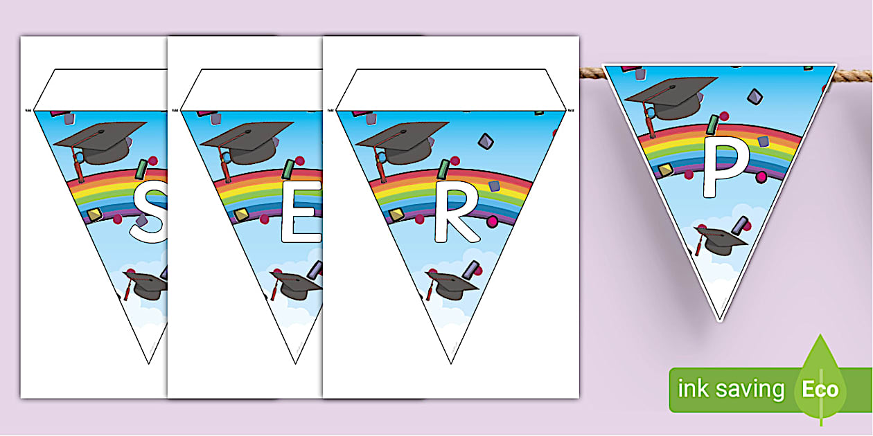 Preschool/Kindergarten Graduation Bunting Rainbow-Themed