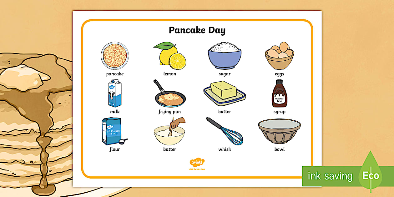 Pancake Day Word Mat (teacher made) - Twinkl