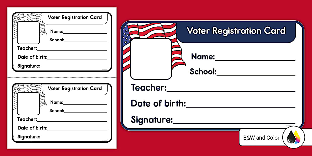 Voter Registration Card (Teacher-Made) - Twinkl