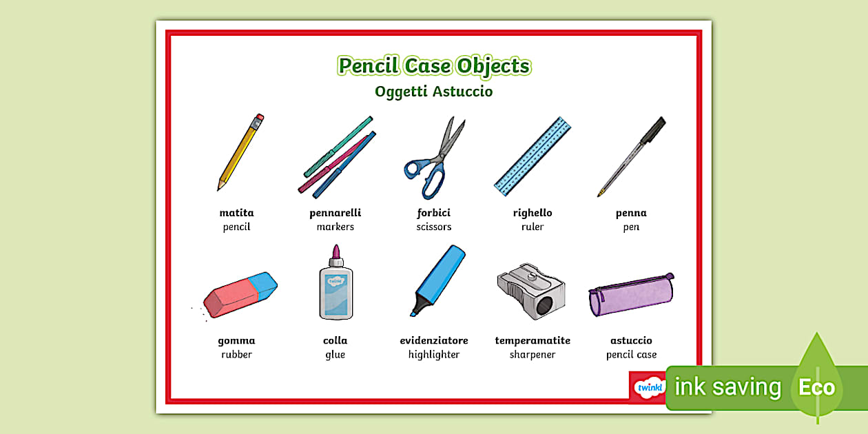 Classroom Objects Word Mat - Italian (teacher made) - Twinkl
