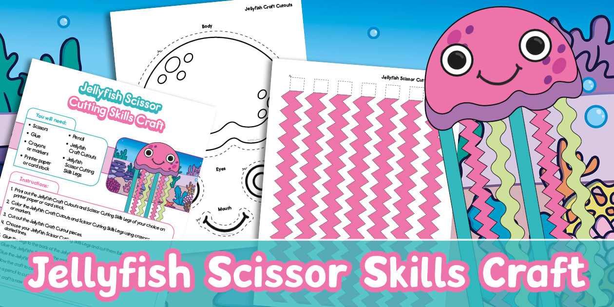 Jellyfish Scissor Cutting Skills Craft - Twinkl