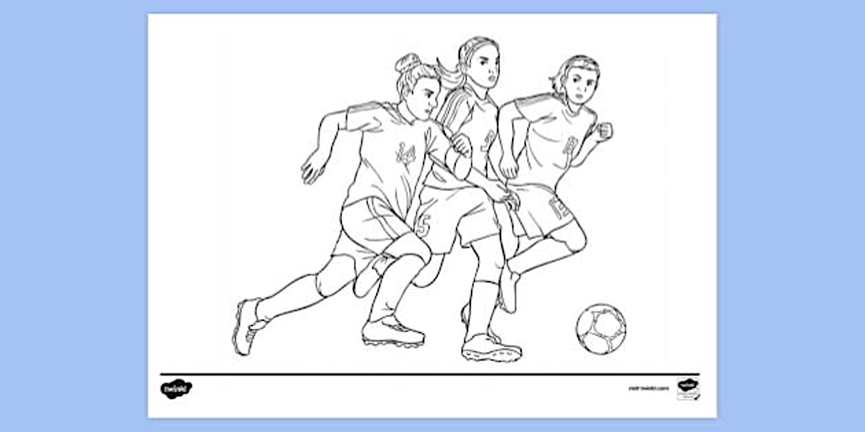 Footballers Kicking a Football Colouring | Colouring Sheets