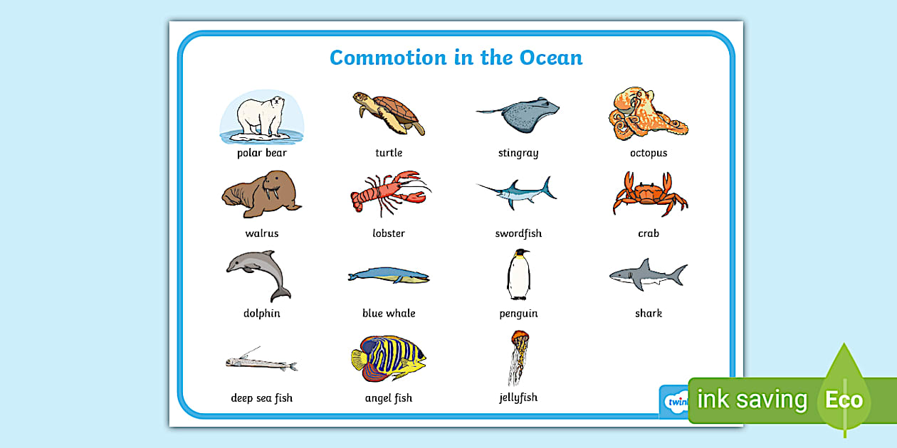 Word Mat (Images) to Support Teaching on Commotion In The Ocean