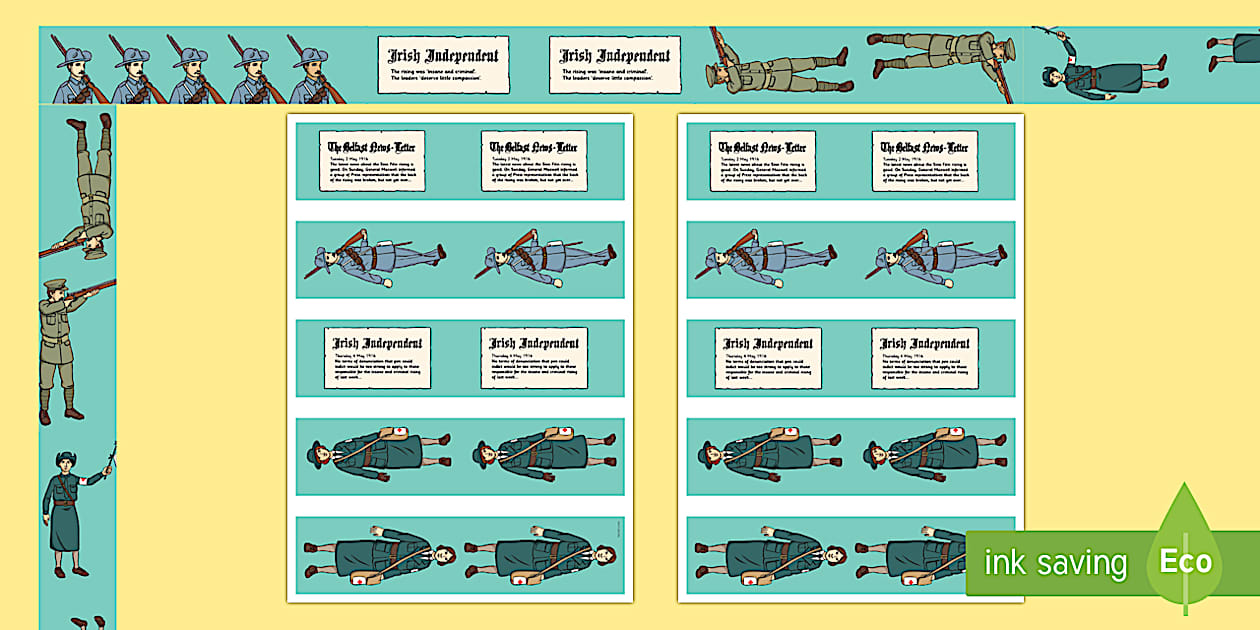 The 1916 Rising Display Borders-Irish (teacher made)