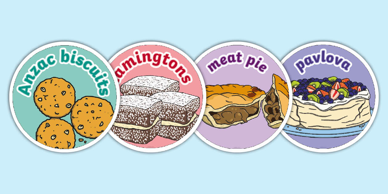 Australian Food Circle Display Cut-Outs