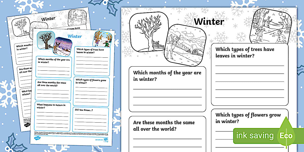 Winter Fact File Template (teacher made) - Twinkl