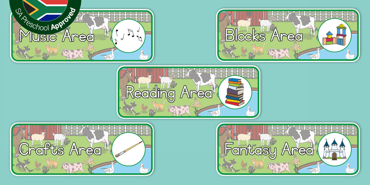 Farm Themed Classroom Areas Display Signs