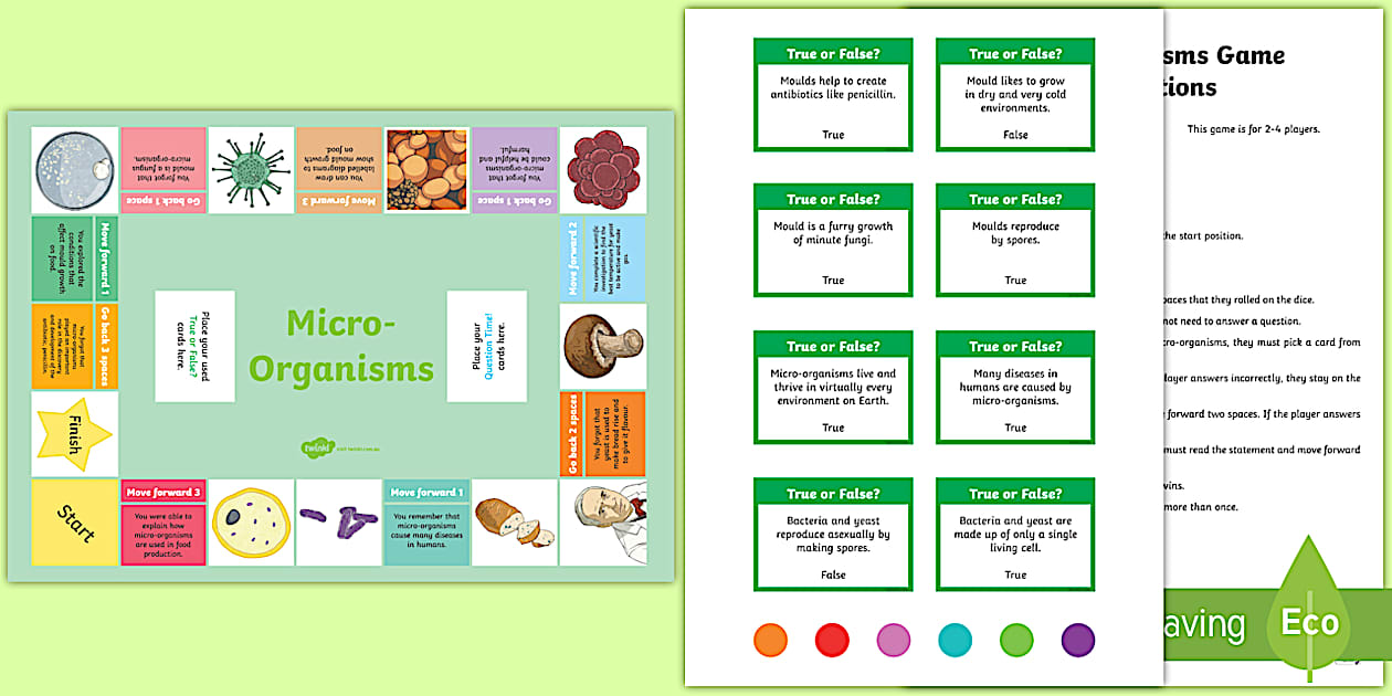 Micro-Organisms Board Game (teacher made) - Twinkl