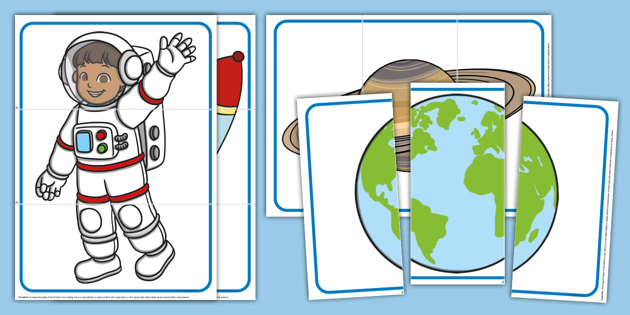 Space Jigsaw Puzzle Strips (teacher made) - Twinkl