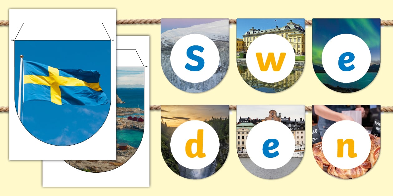 Sweden Display Bunting - KS2 - Geography (Teacher-Made)