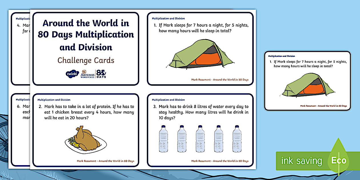 KS1 Around the World in 80 Days Multiplication and Division Maths Challenge