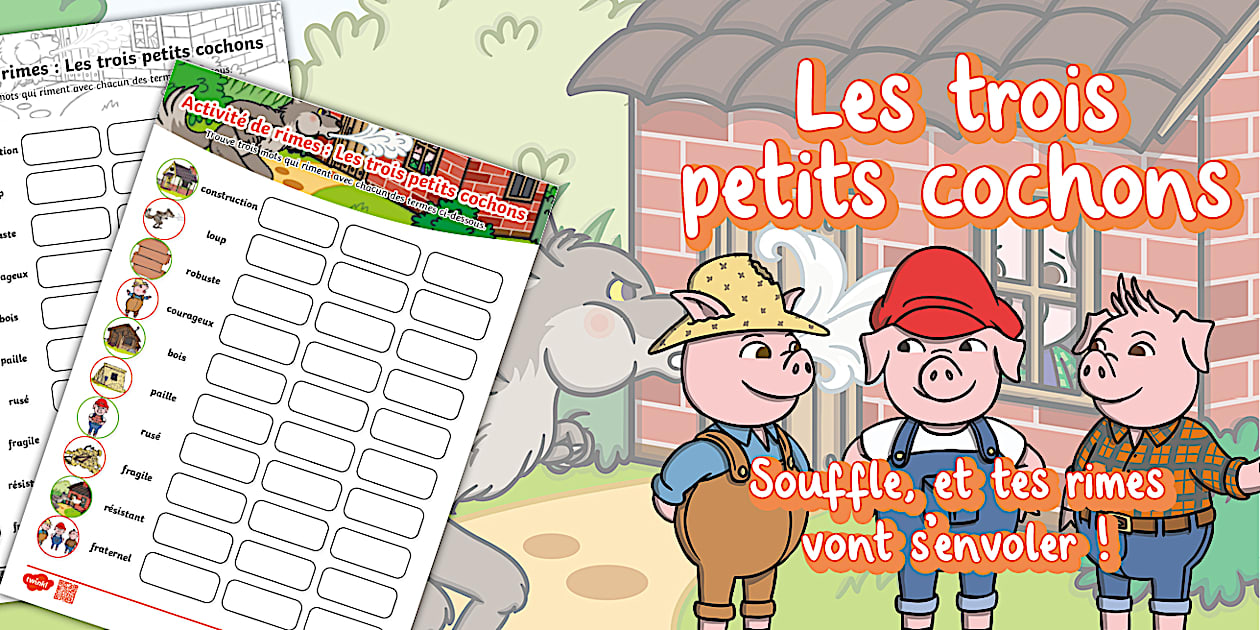 Activité de rimes : Les trois petits cochons