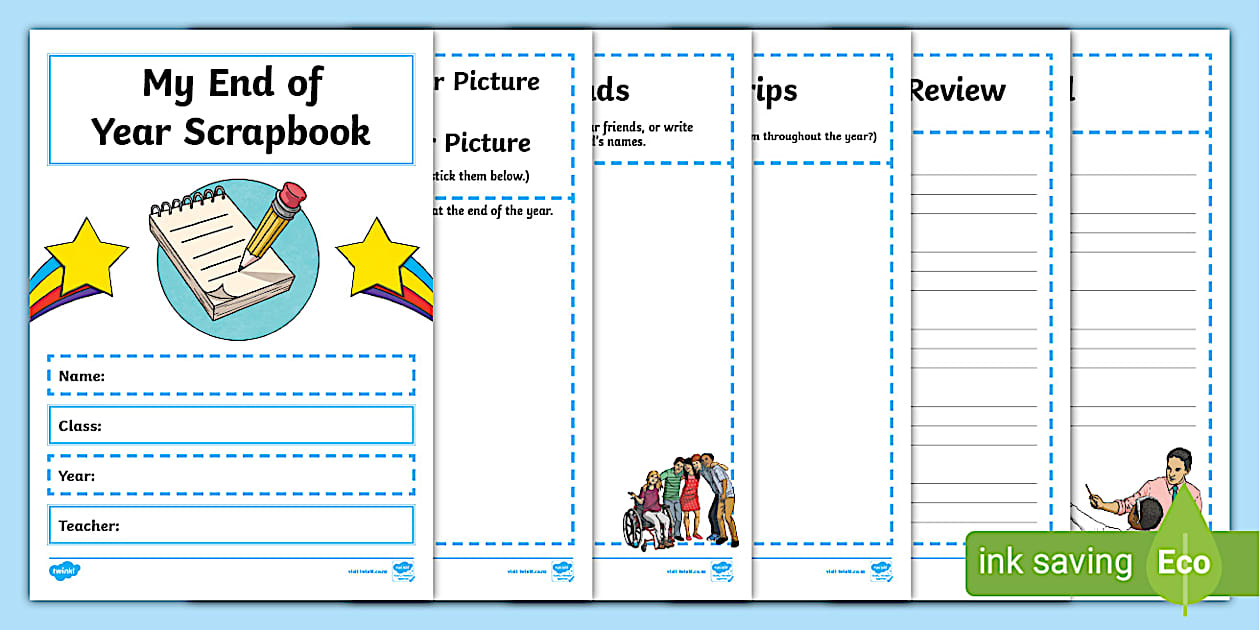 Summer Scrapbook for Year 5 and 6 End of Year (teacher made)