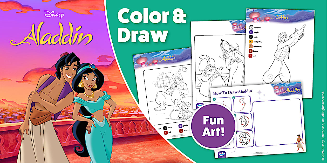 Aladdin: Coloring & Drawing Activity Pack