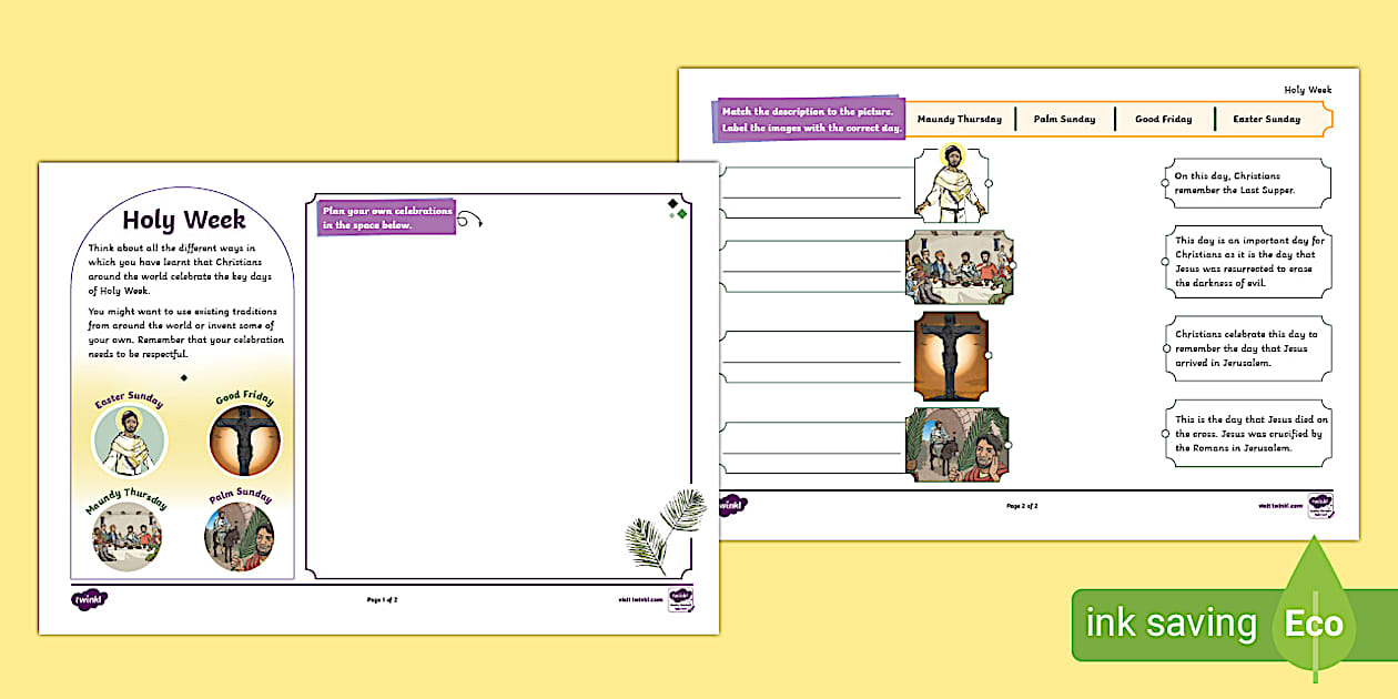 Holy Week Activity KS2 (Teacher-Made) - Twinkl