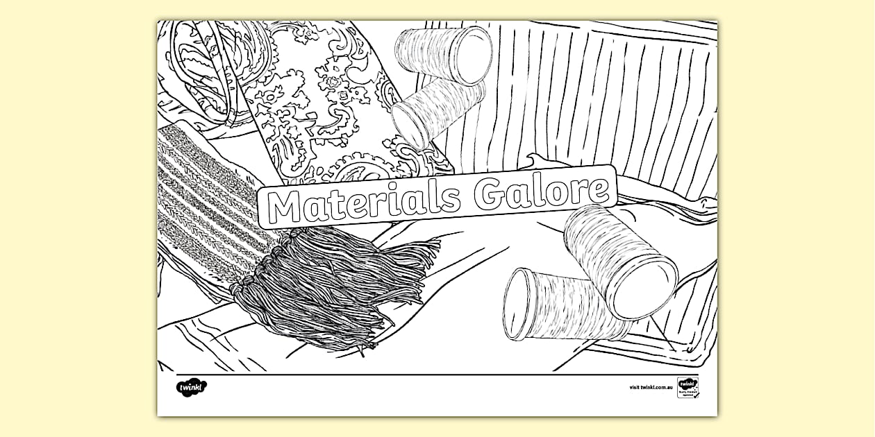 STEM IU Yr 4 Materials Galore Title Colouring Page - Twinkl