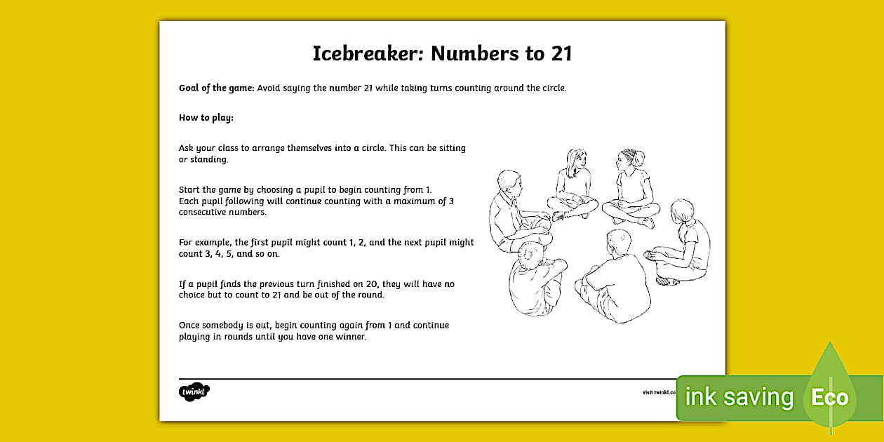 Numbers to 21 Icebreaker Game (Teacher-Made) - Twinkl
