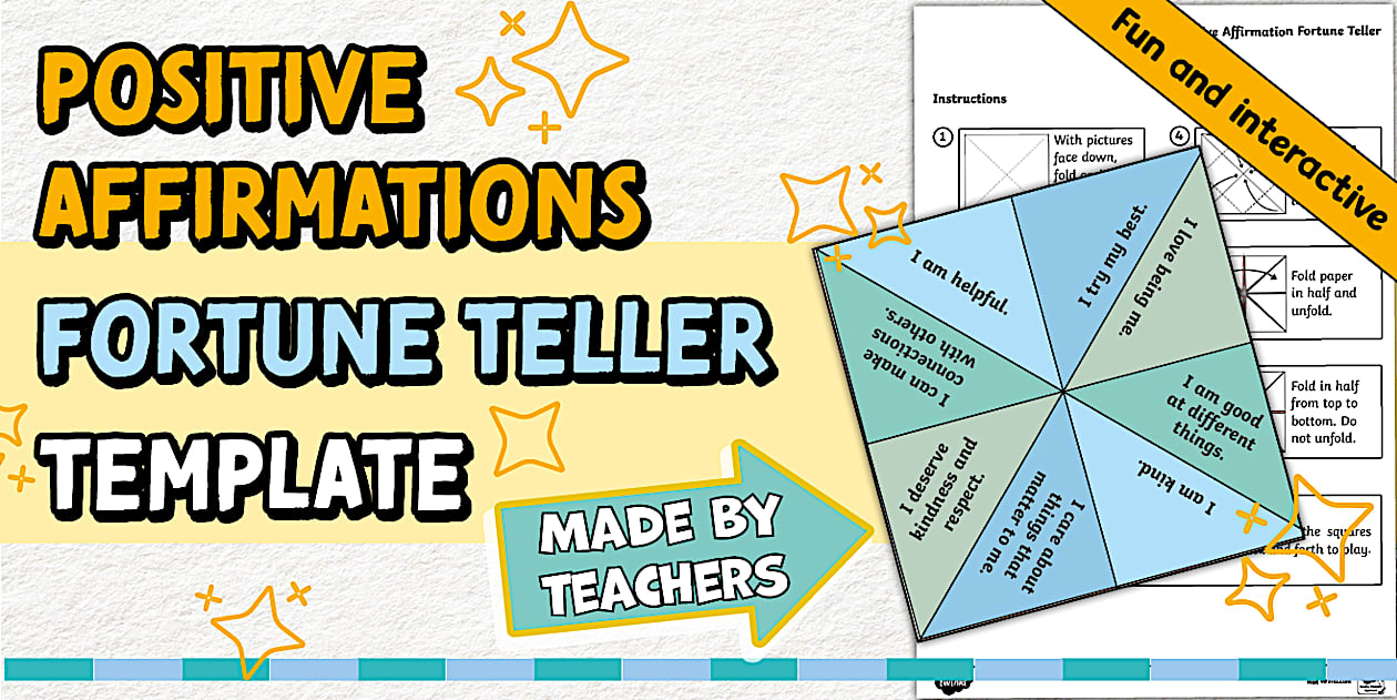 Positive Affirmations Fortune Teller Activity