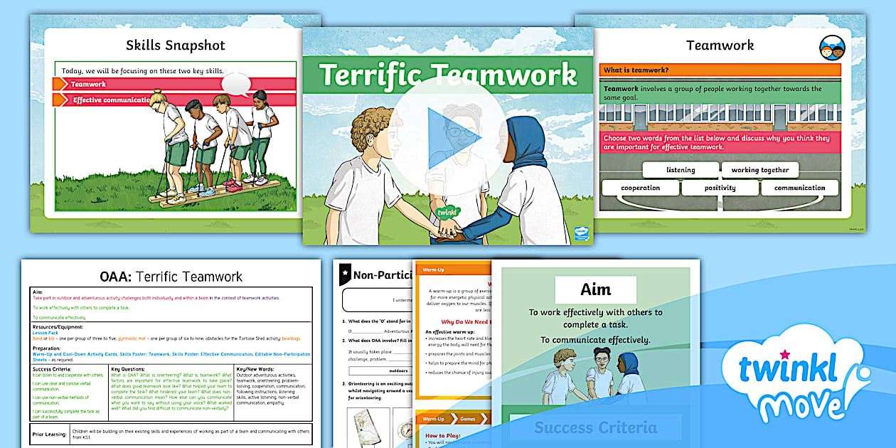 PE Teamwork Lesson Pack Year 3: Terrific Teamwork - Twinkl