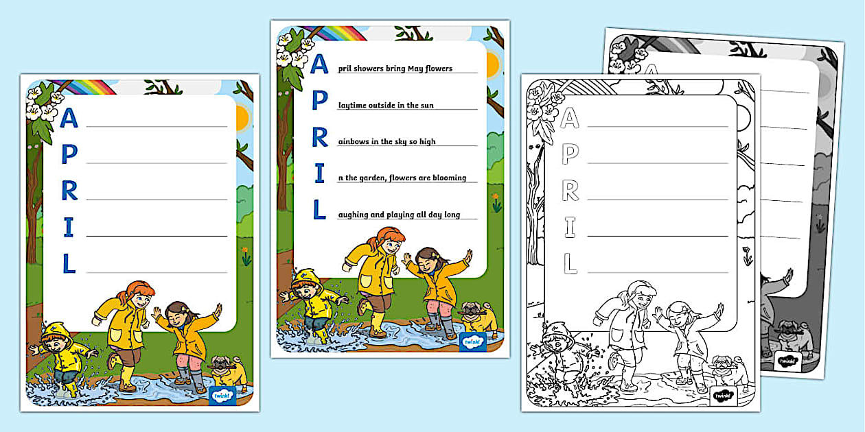 April Acrostic Poem Template - Twinkl Poetry (teacher made)