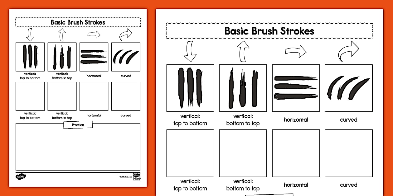 Basic Brush Strokes Activity (teacher made) - Twinkl