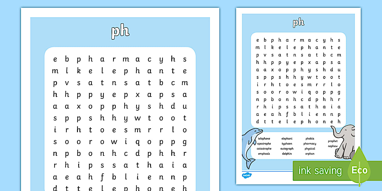 ph Sound Differentiated Word Search (teacher made) - Twinkl