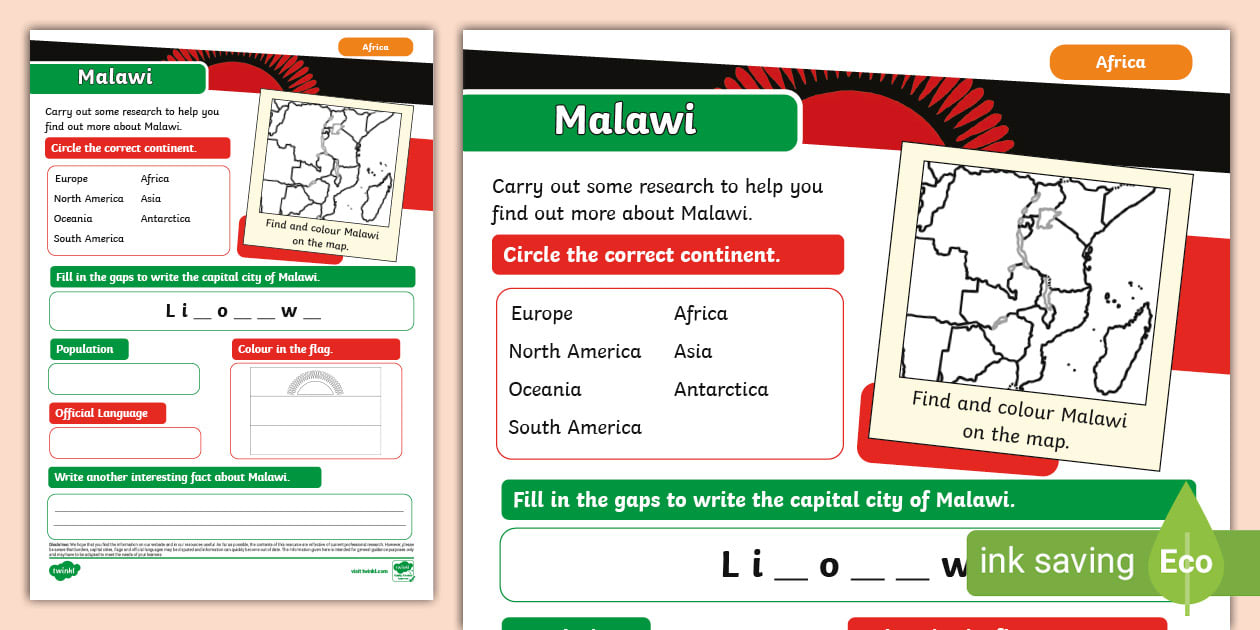 KS1 Malawi Research Activity - Twinkl