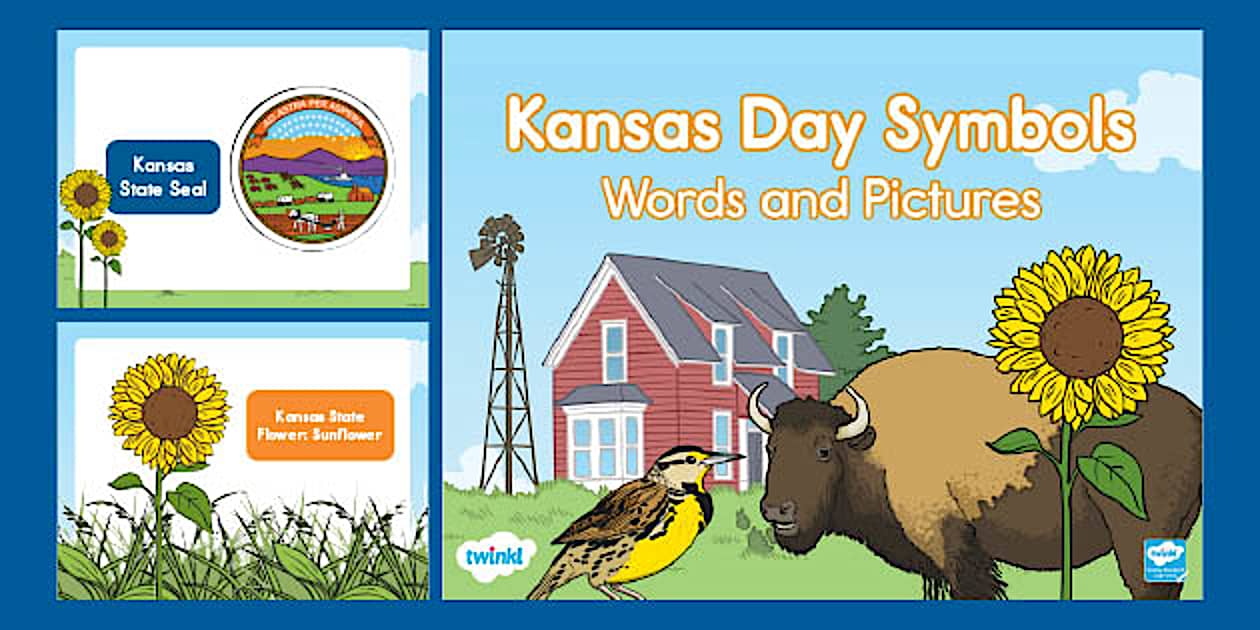Kansas Day Symbols PowerPoint | Words and Pictures | Twinkl