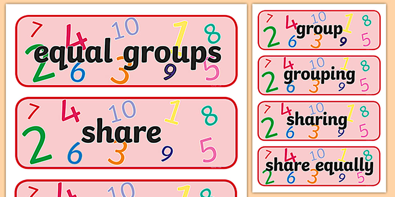 Division Key Words ks1 - Division Primary Resources - Twinkl