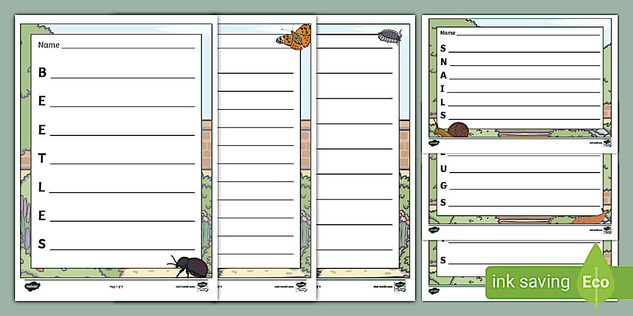 Minibeast Acrostic Poem Pack - Minibeast poem resource