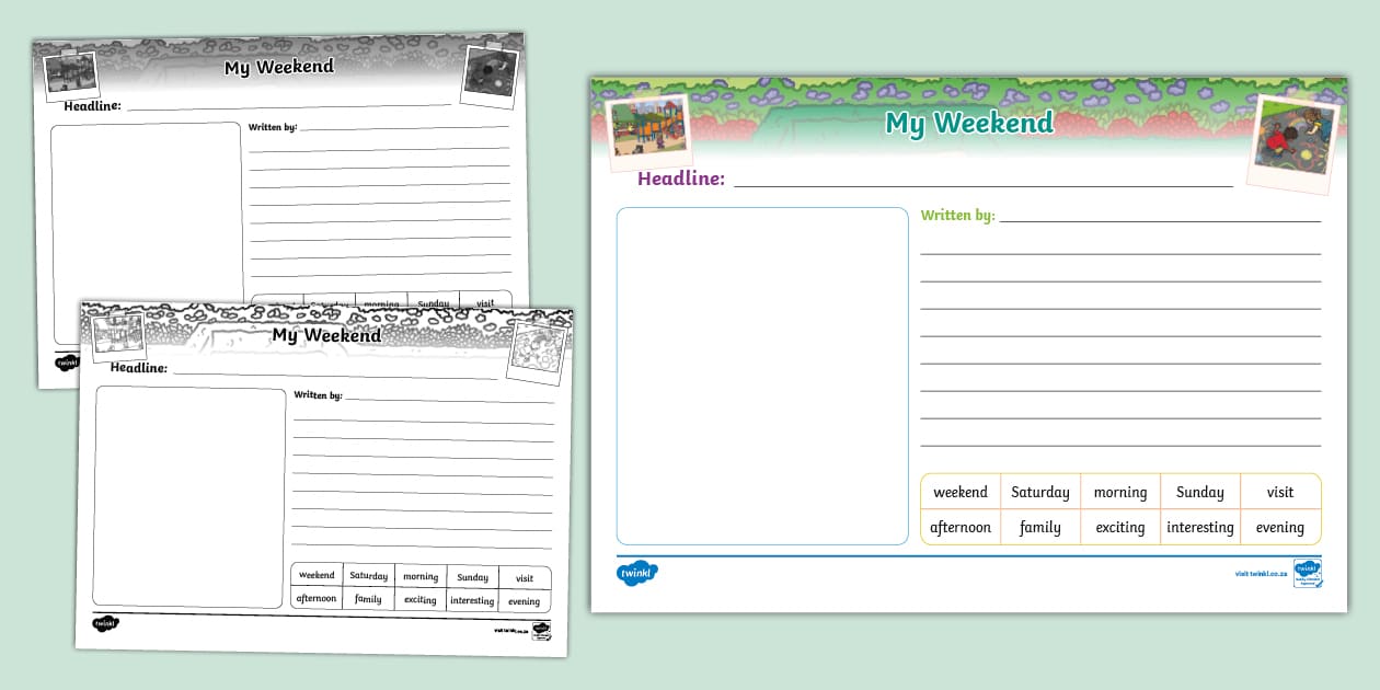 My Weekend Recount Newspaper Template - Twinkl Life Skills