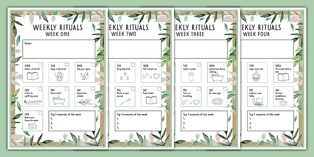 Weekly Rituals Pack | Botanical Theme | Childminders