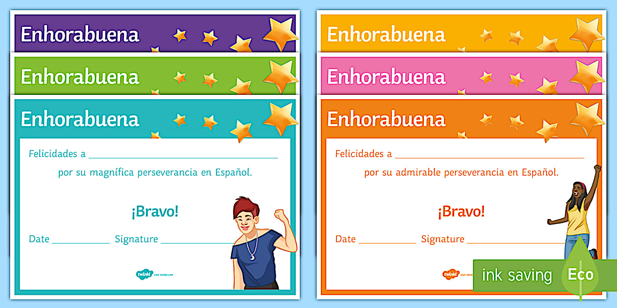 Spanish End of Year Resilience Award Certificate - Twinkl