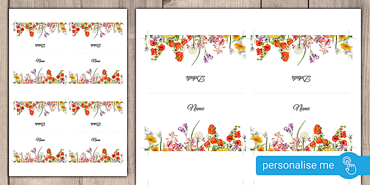 Floral Place Cards