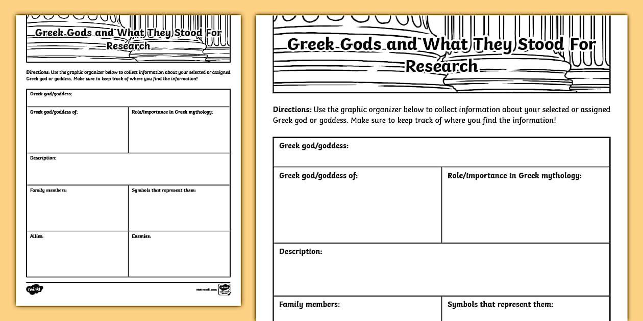 Greek Gods and What They Stand for activity | Twinkl USA