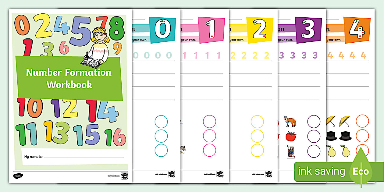 Editable Number Formation Workbook (0-20) - Twinkl