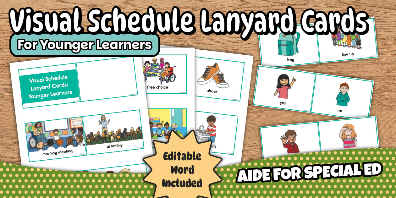 Visual Schedule Lanyard Cards - Young Learners