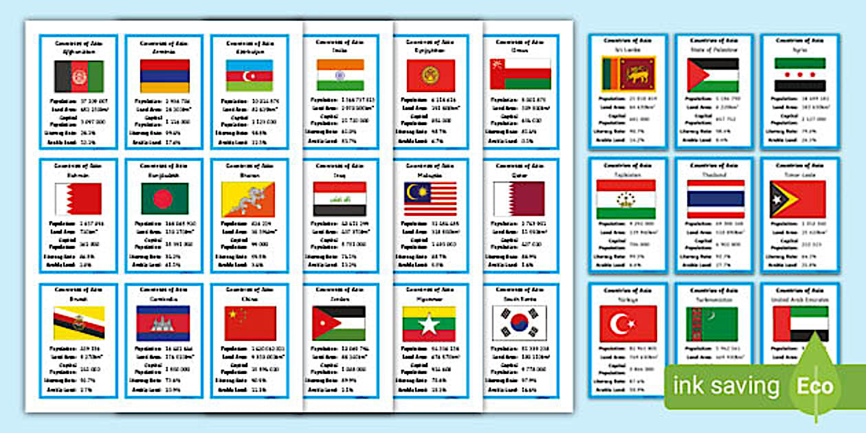 Asian Countries Card Game (teacher made) - Twinkl