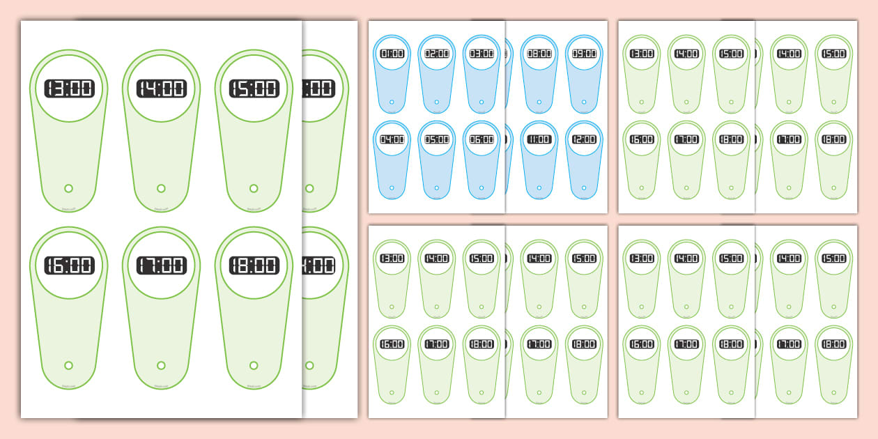 * NEW * Digital Time Fans (O'Clock) - Twinkl Maths