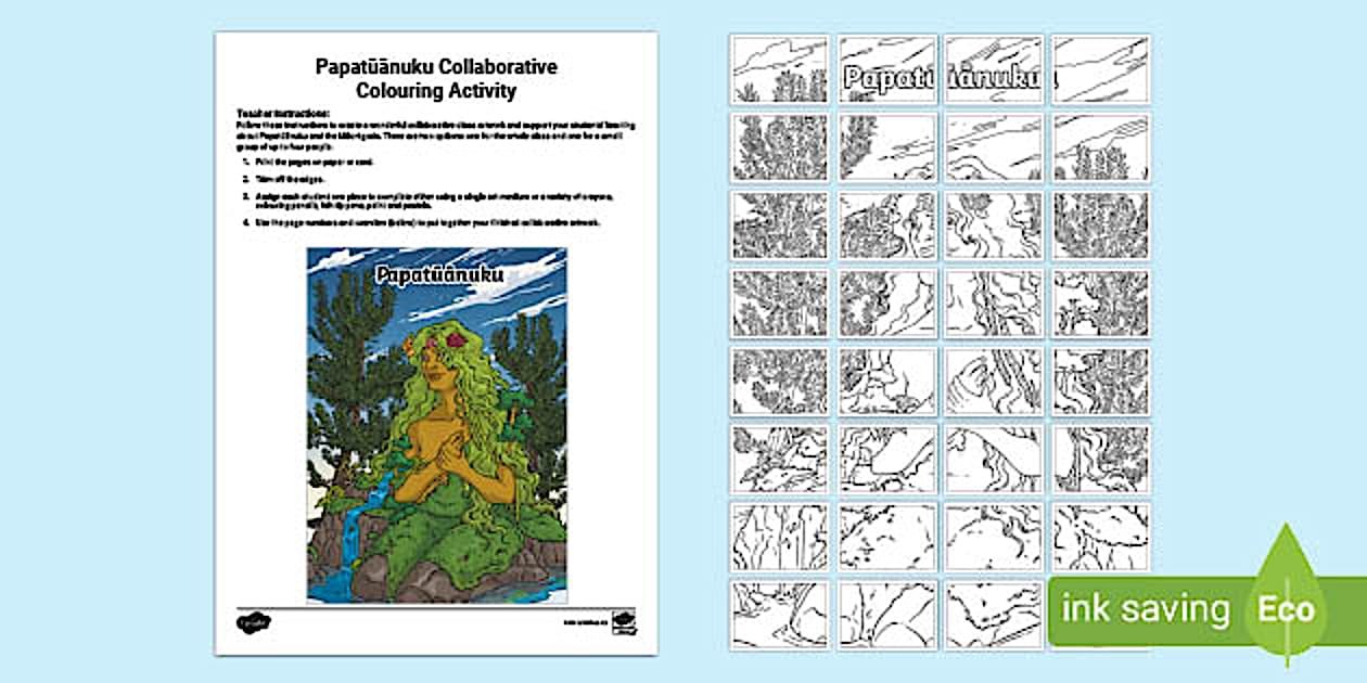 Papatūānuku Collaborative Colouring Activity - Twinkl