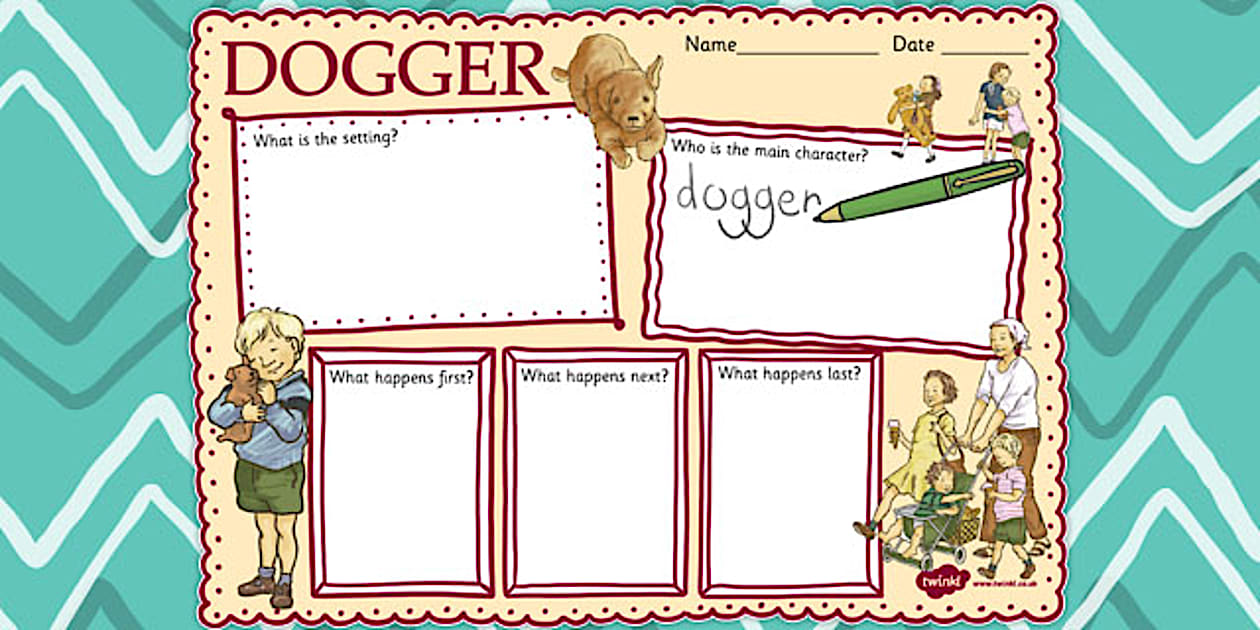 Black and White Story Review Writing Frame to Support Teaching on Dogger